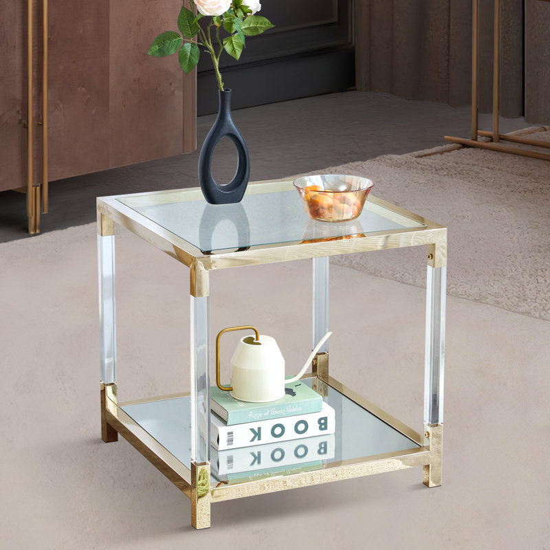 Mercer41 Gurias 21.6'' tall Glass End Table | Wayfair